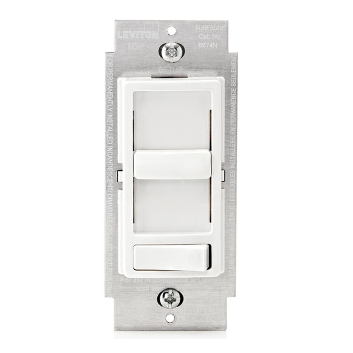 Leviton 6674n 10w White Sureslide Led Dimmer Switch 150w With Neutral 7398