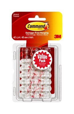 3M 7000048008 97803 Command Decorating Clips Value Pack 17026-40Es ...