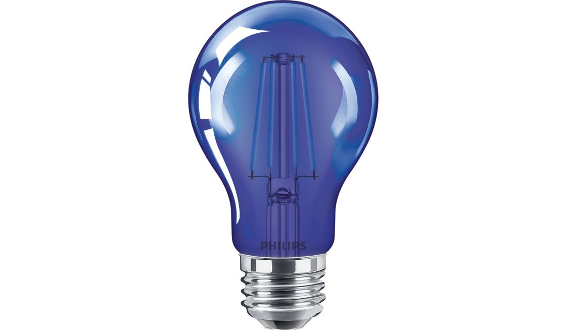 Philips 929001937353 4A19/PER/BLUE/G/E26/ND 4/1PF 4W LED A19 E26 Base ...