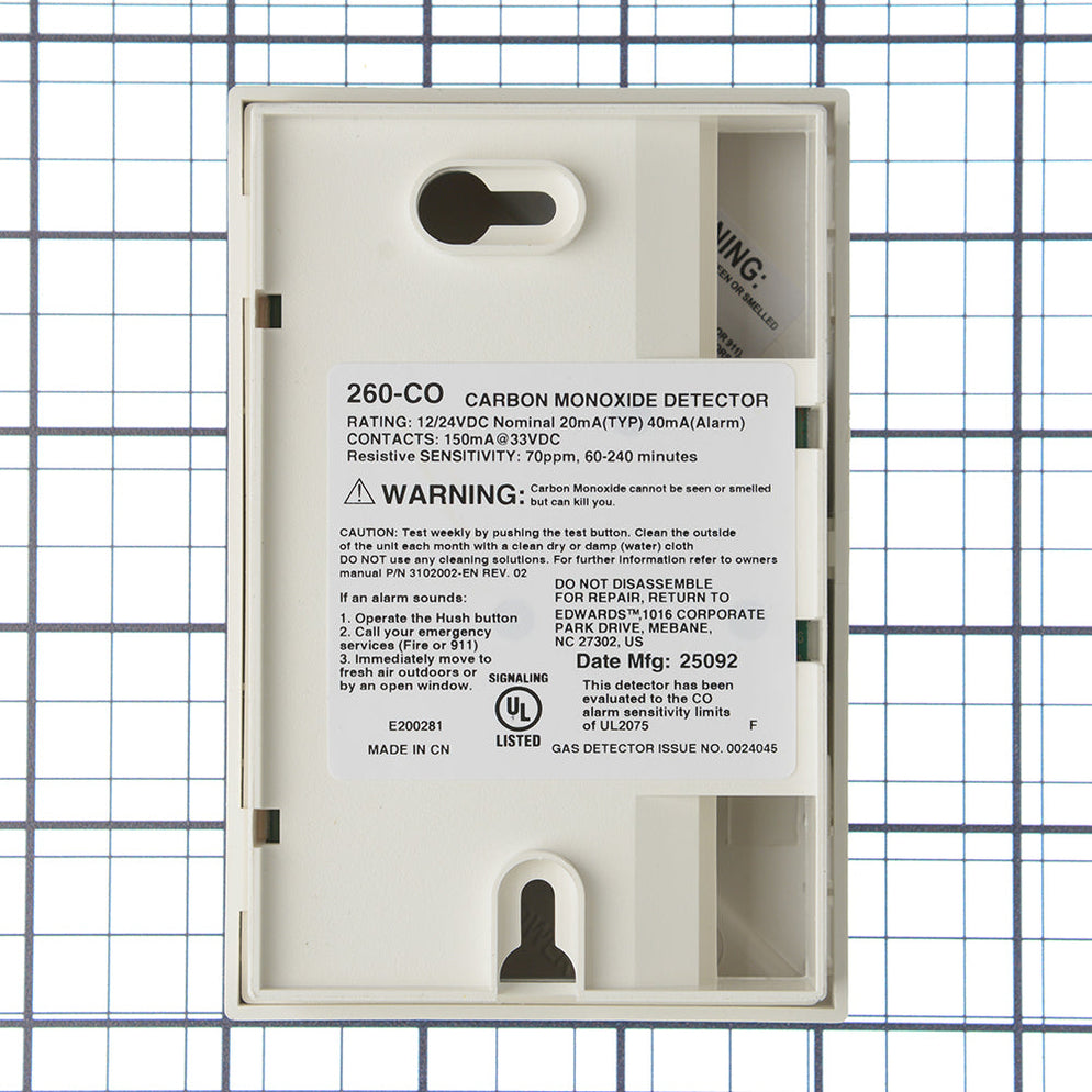 Edwards Signaling 260-CO Carbon Monoxide Detector Alarm — Lighting Supply