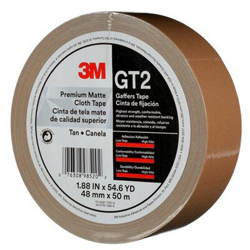 3M 7010295700 98520 Premium Matte Cloth Gaffers Tape GT2 Tan — Lighting ...