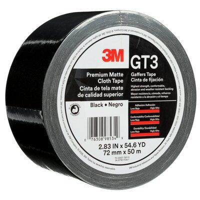 3M 7010291525 98534 Premium Matte Cloth Gaffers Tape Gt3 Black ...