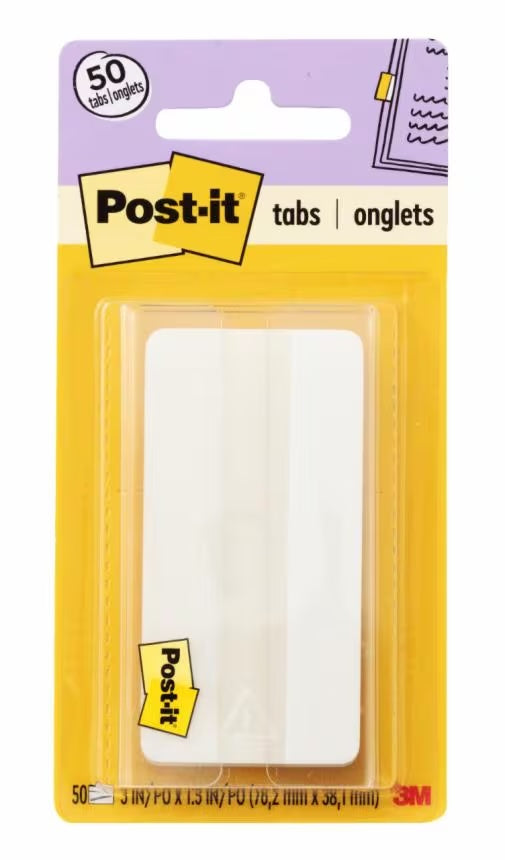 3M 7010301473 23683 Post-It Durable Tabs 686F-50Wh3 — Lighting Supply
