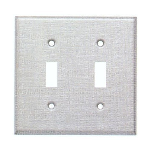 MORRIS 83812 Stainless Steel 2-Gang Toggle Switch Wall Plate Metal ...