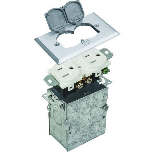 MORRIS 84001 Nickel Recessed Floor Box Flip — Lighting Supply
