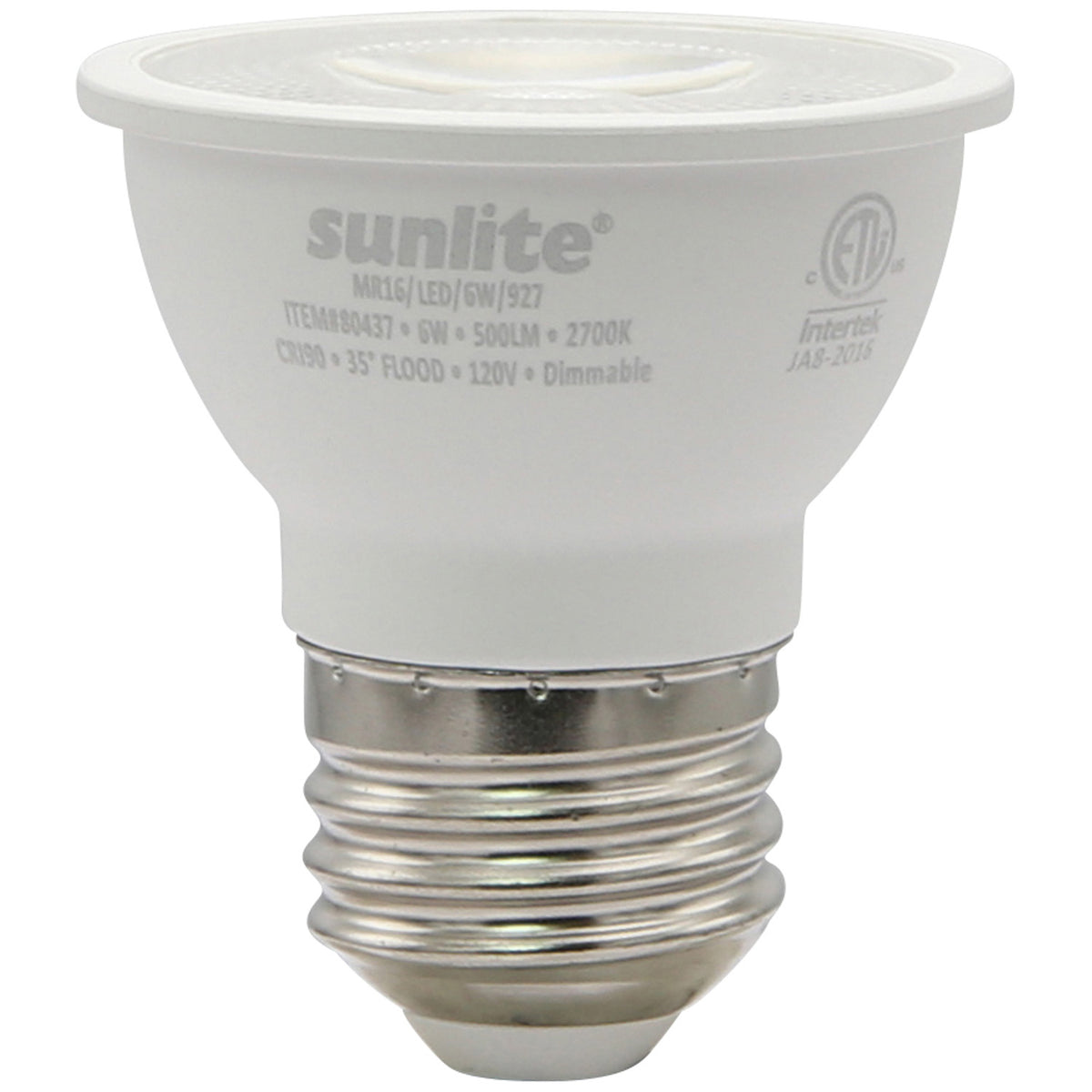 Sunlite 80437-SU MR16/LED/6W/927 6W LED Mini Reflector Bulb E26 Base ...