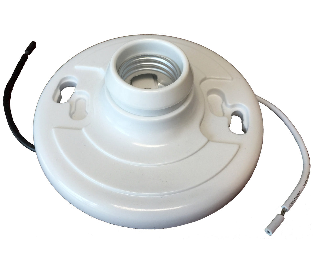 Bergen BK4 Keyless Plastic Lamp Holder 5 Inch Black/White Conductor ...