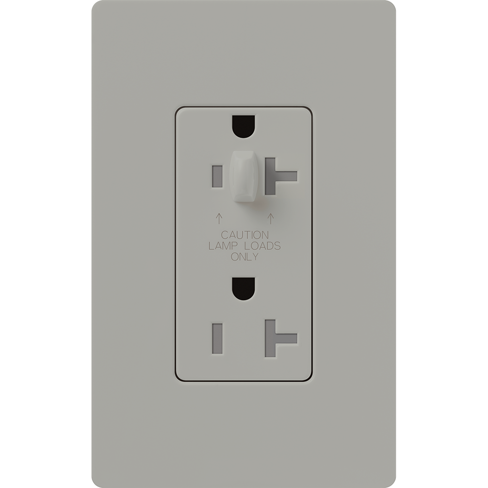 Lutron CAR-15-HDTR-GR Claro Receptacle Half Dimmable Tamper-Resistant ...