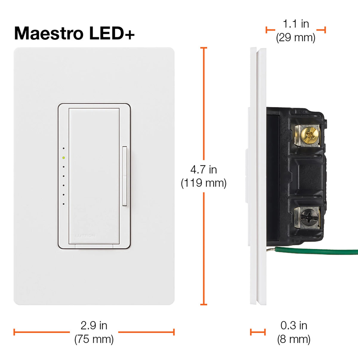 Lutron MACL-153MH-WH Maestro 150W LED Multi-Location White — Lighting ...