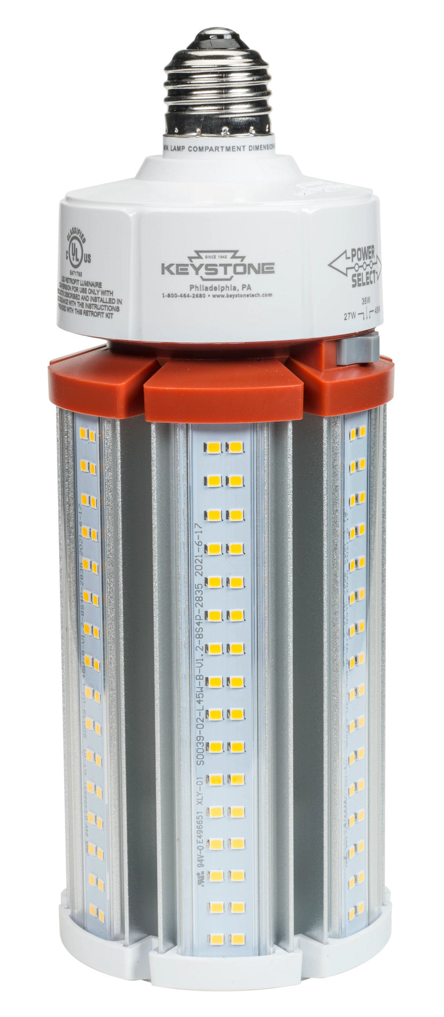 Keystone KT-LED45PSHID-E26-840-D /G4 LED HID Replacement Lamp E26 Base ...