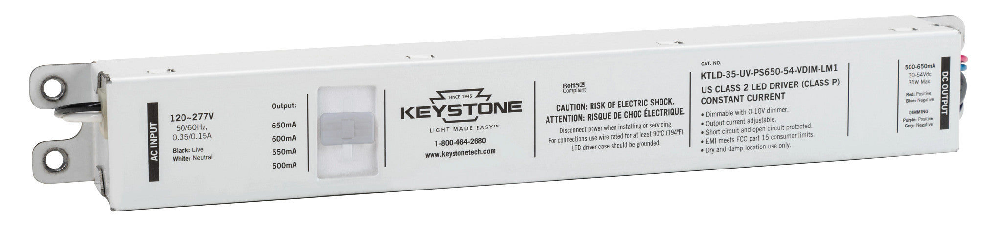 Keystone KTLD-35-UV-PS650-54-VDIM-LM1 LED Driver — Lighting Supply