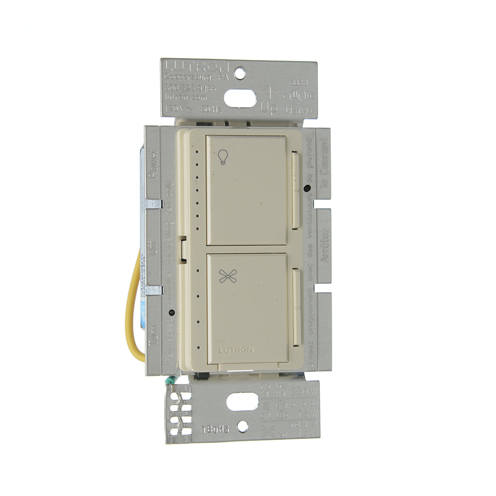 Lutron MACL-LFQ-LA Maestro 1.5A/75W Fan/Light Speed Control Lt Almond ...