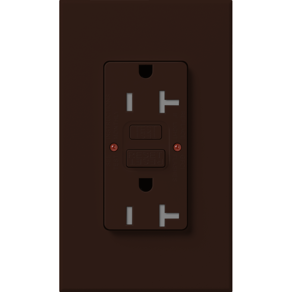 Lutron NTR-20-GFST-BR 20A Receptacle Self-Testing GFCI Brown — Lighting ...