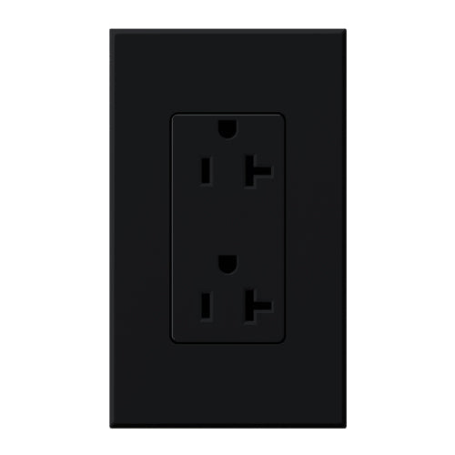 Lutron NTR-20-TR-BL Architectural 20A Receptacle TR Black — Lighting Supply