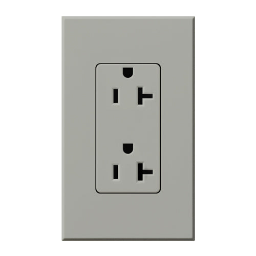 Lutron NTR-20-TR-GR Architectural 20A Receptacle Tamper-Resistant Gray ...