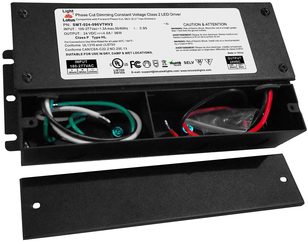 Lotus LED Lights SMT-024-096VTHV2 24V 96W Triac Dimming cULus Driver ...