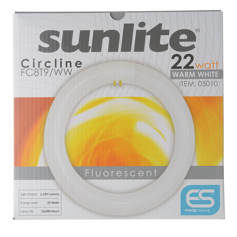 Sunlite 05010-SU FC8T9/WW Fluorescent 3000K 22W 1250Lm T9 G10Q ...