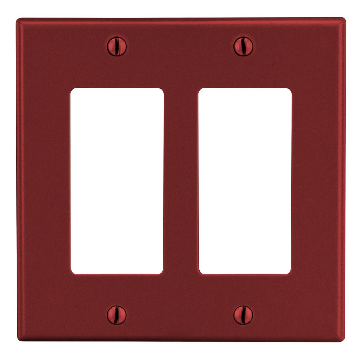 Bryant BRYANT-PJ262R Wall Plate Mid-Size 2-Gang 2 Decorator Red ...