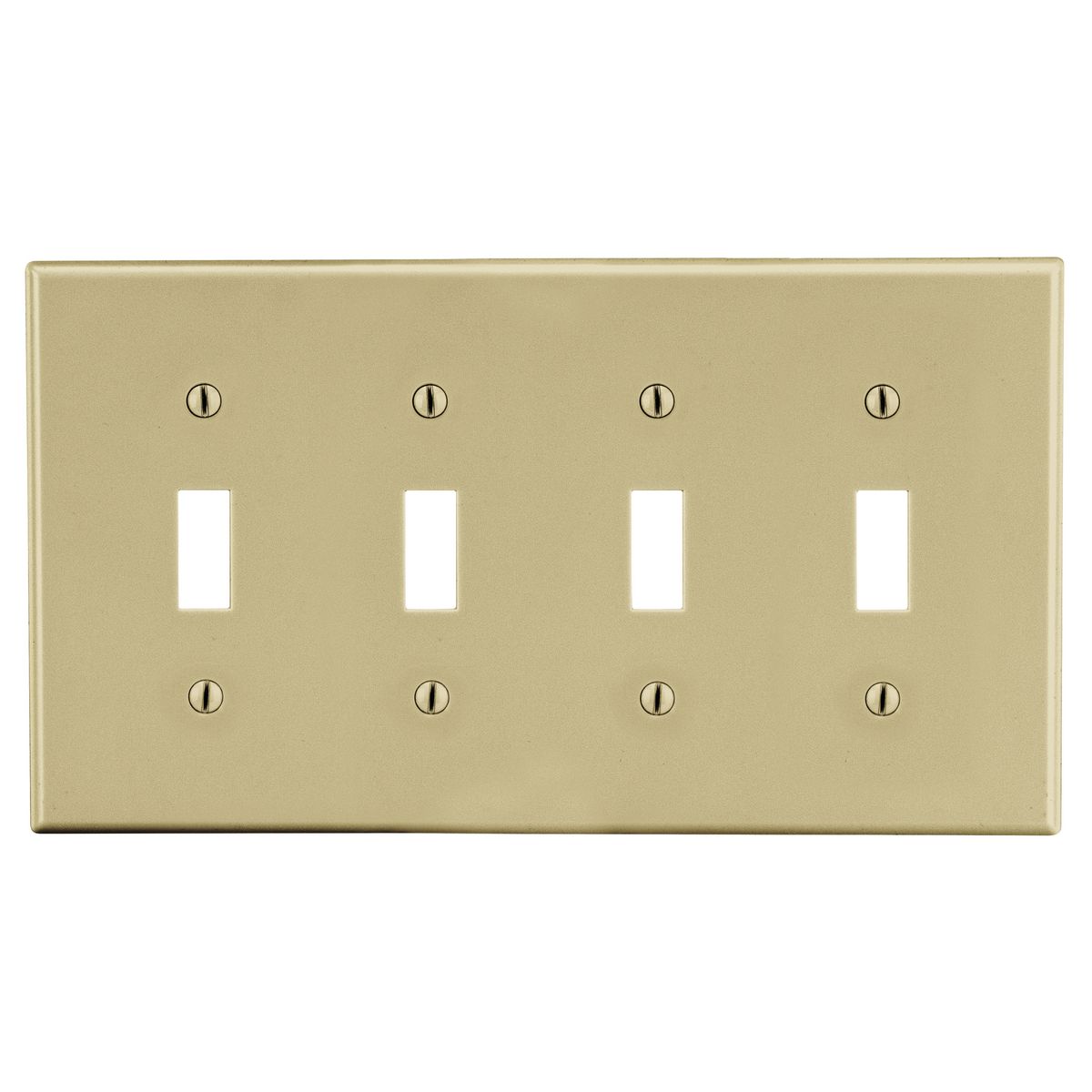 Bryant BRYANT-PJ4I Wall Plate Mid-Size 4-Gang 4 Toggle Ivory — Lighting ...