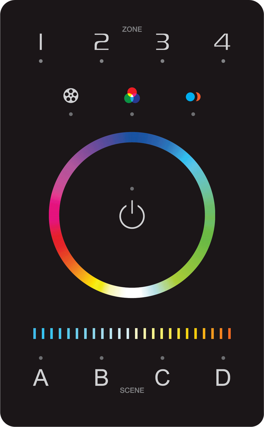 GM Lighting WC5-RGBTW-DMX-BT Wall Control DMX Bluetooth Controller ...