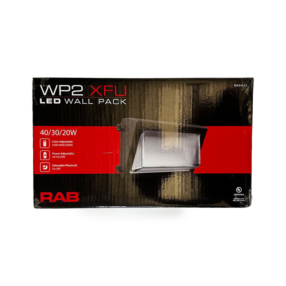 RAB WP2XFU40 Wall Pack WP2 Adjustable 40W-30W-20W LED Adjustable CCT ...