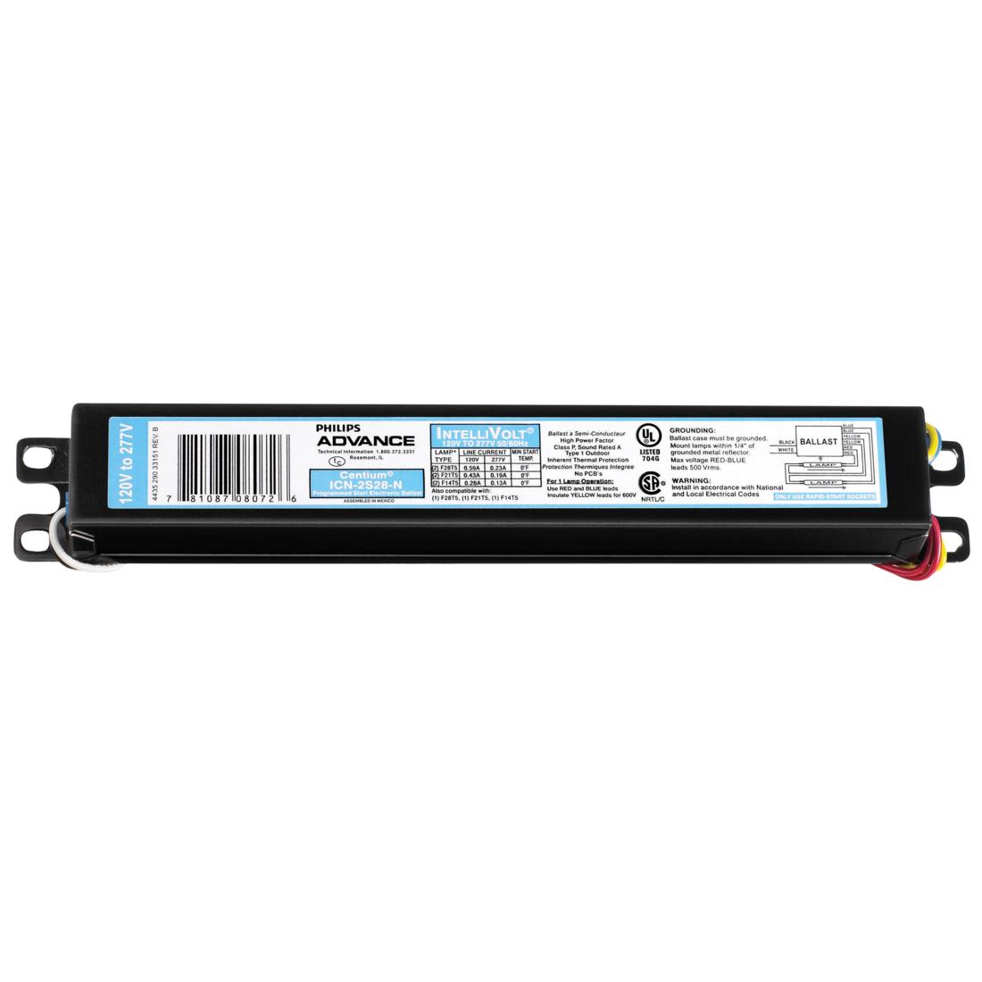 Advance 913710891601 ICN2S28N35I Fluorescent Programmed Start Ballast ...