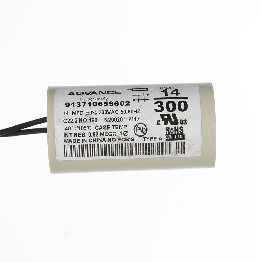 Advance 913710659602 7C140M30RA Capacitor Dry 14.0Mf 300V — Lighting Supply