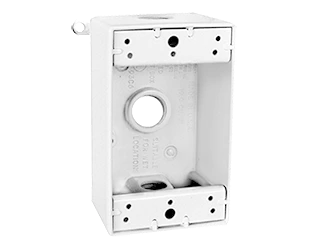 RAB B3W Weatherproof Single Outlet 3 Hole Box 1/2 Inch White — Lighting ...