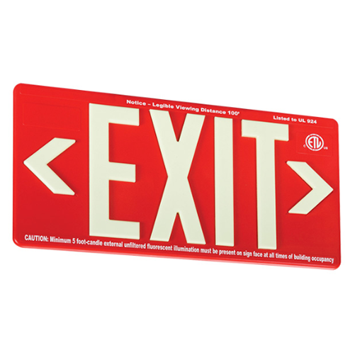 Exitronix EG100-2-R Self-Luminous Photoluminescent Exit Sign — Lighting ...