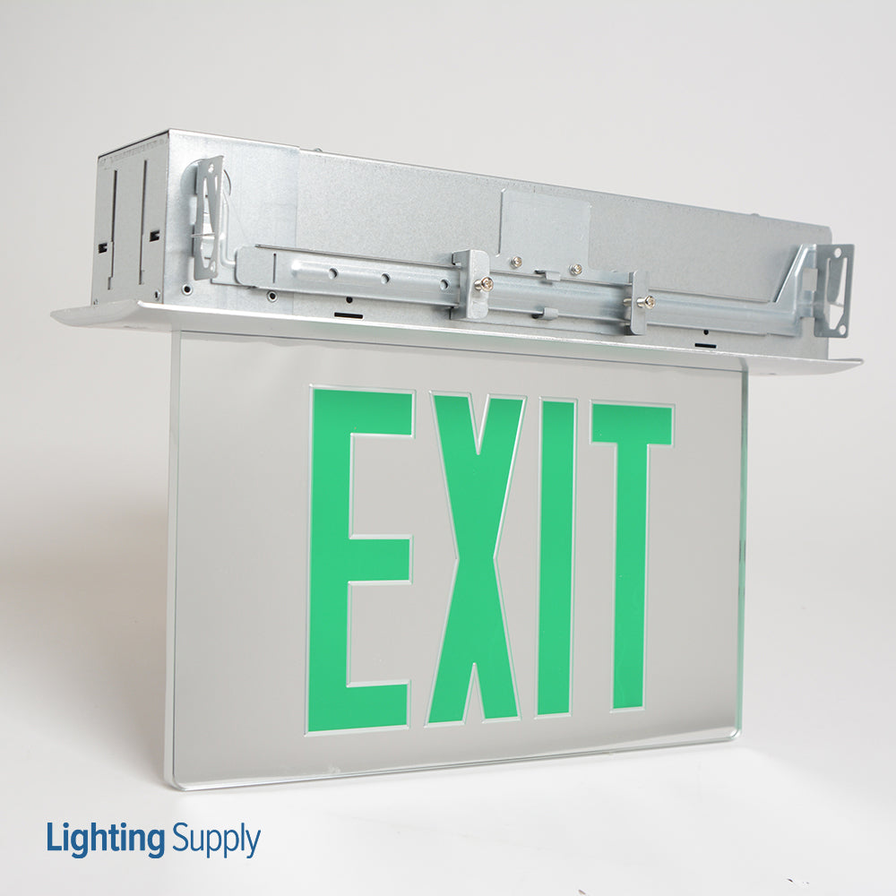 Standard-BL RELZXTE1GMAEM LED Recessed Edge Lit Exit Sign — Lighting Supply