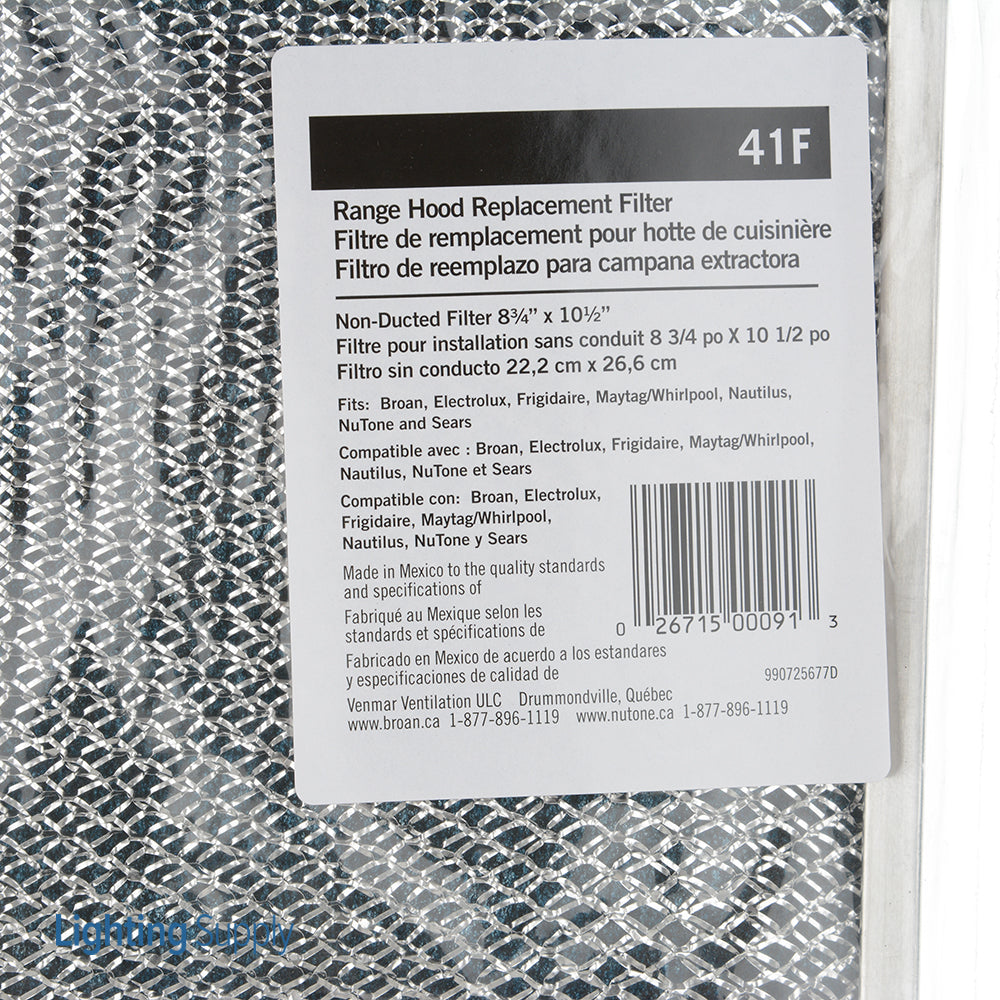 Broan-NuTone 41F Replacement Filter Non-Ducted — Lighting Supply