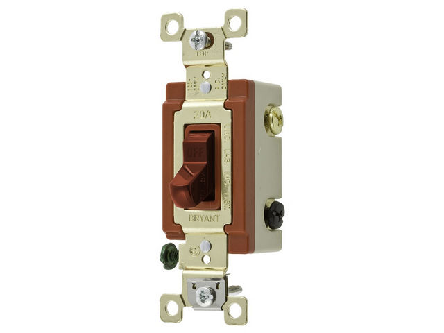 Bryant 4904RED 4-Way Toggle Industrial Grade 20A 120/277V Red ...