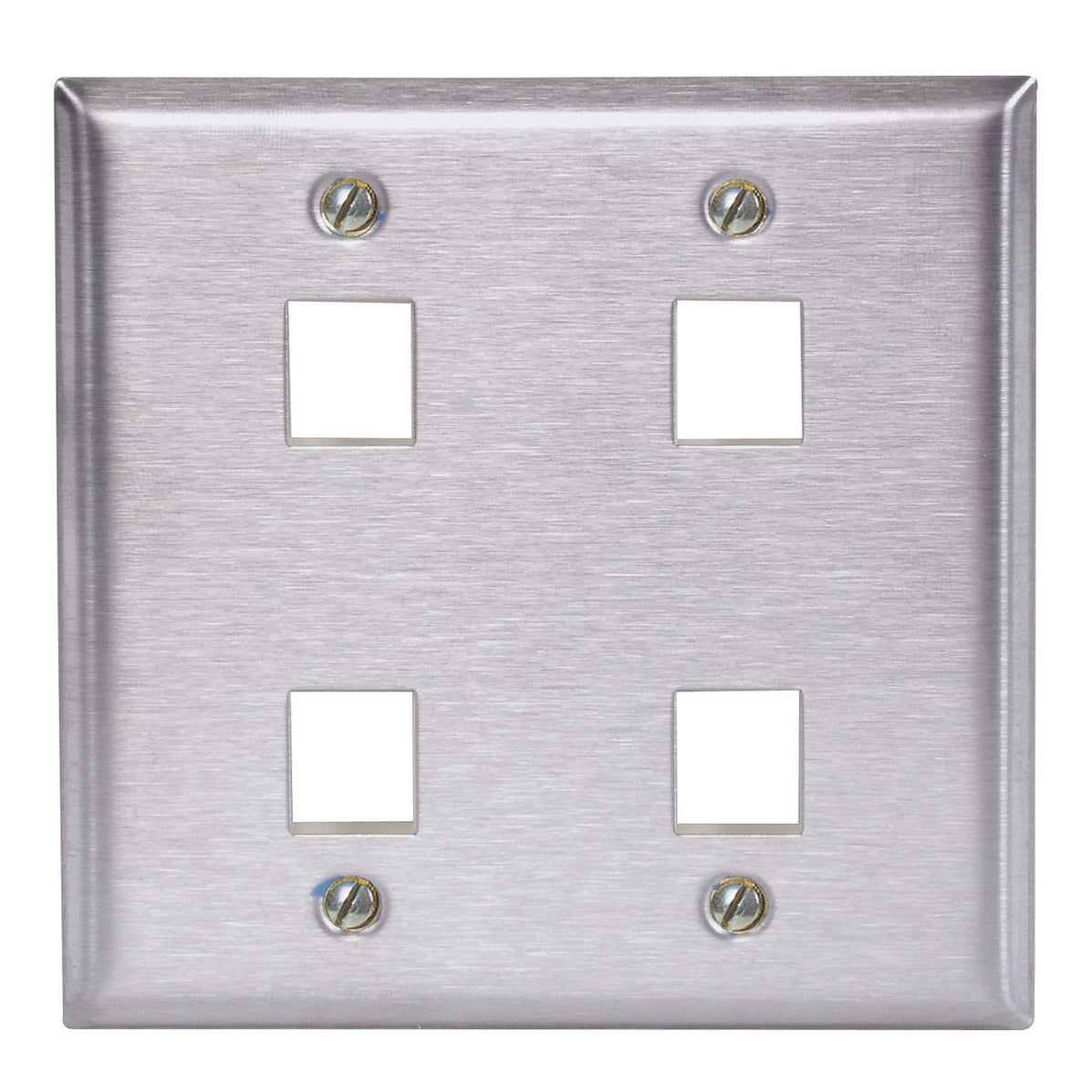 Bryant SSF204 Plate Wall Stainless Steel 2-Gang 4-Port — Lighting Supply