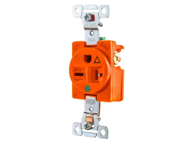 Bryant 8410IG Single Receptacle IG Hospital Grade 20A 250V 6-20R ...