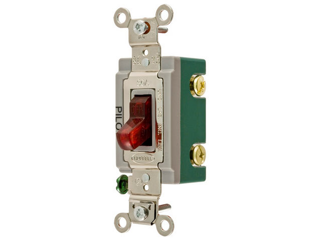 Bryant 3002PLR277 Switch Toggle Double-Pole Pilot 30A 277V Red ...