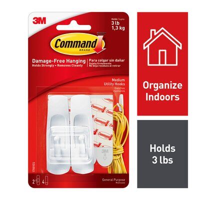3M 7100113039 65141 Command Medium Utility Hooks 17001Es — Lighting Supply