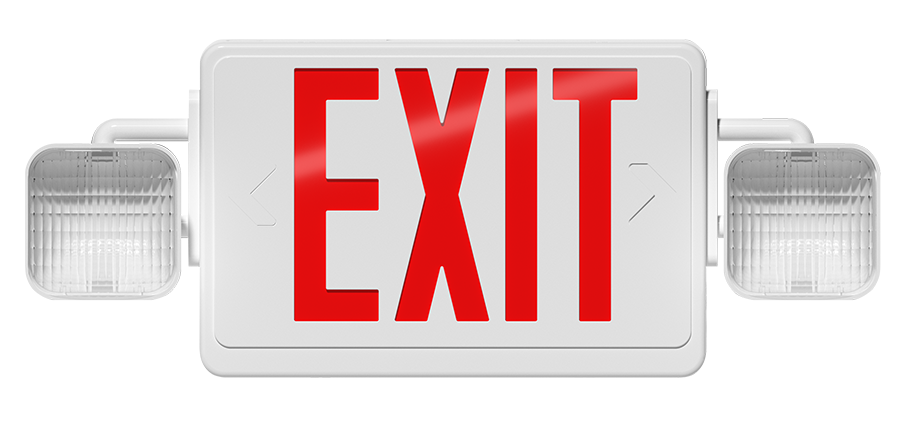 RAB ECOMBO-H Combination Universal Face 2-Head Emergency Red Letter ...