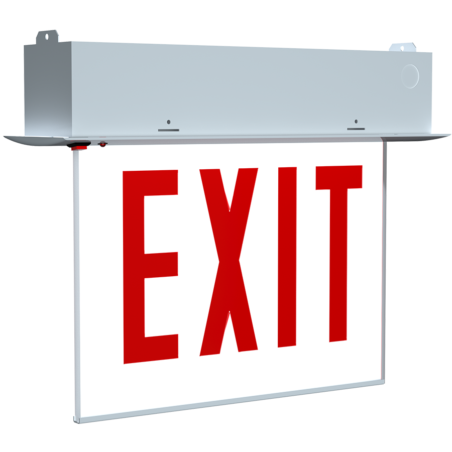 RAB EXITEDGE-RE-WPWCH LED Recessed Edge-Lit Exit Sign Double-Face — Lighting Supply