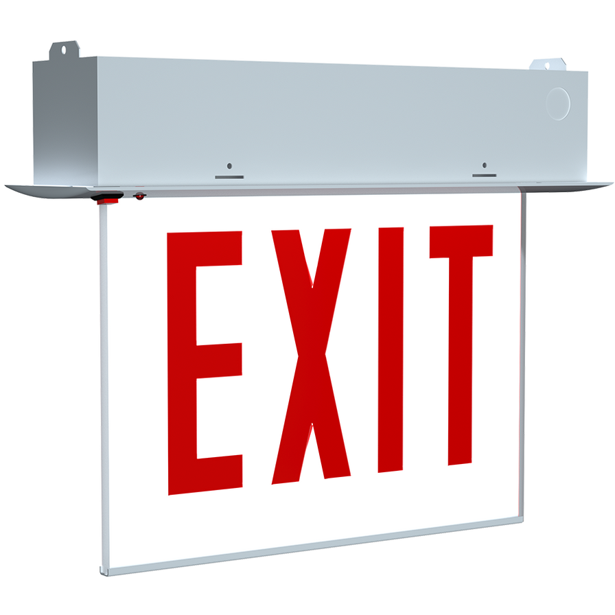 RAB EXITEDGE-RE-WPWCH LED Recessed Edge-Lit Exit Sign Double-Face ...