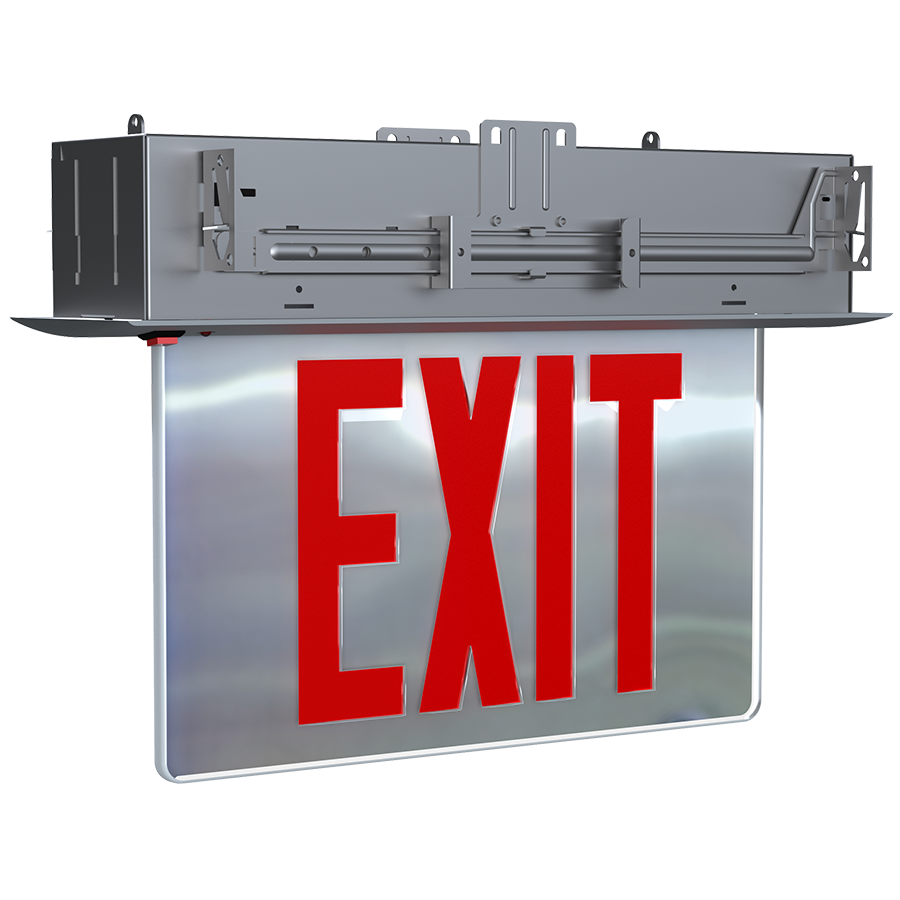RAB EXITEDGE-RE-MP/E LED Recessed Edge-Lit Exit Sign Double-Face ...