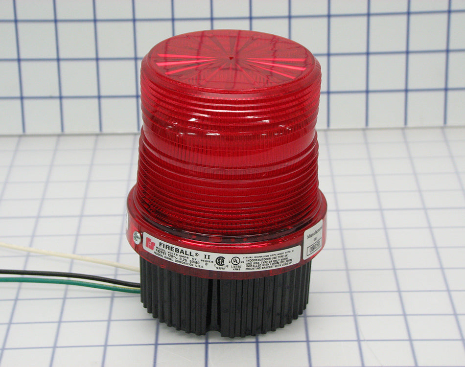 Federal Signal FB2PST-120R Fireball Strobe Light UL/cUL 120VAC Red ...