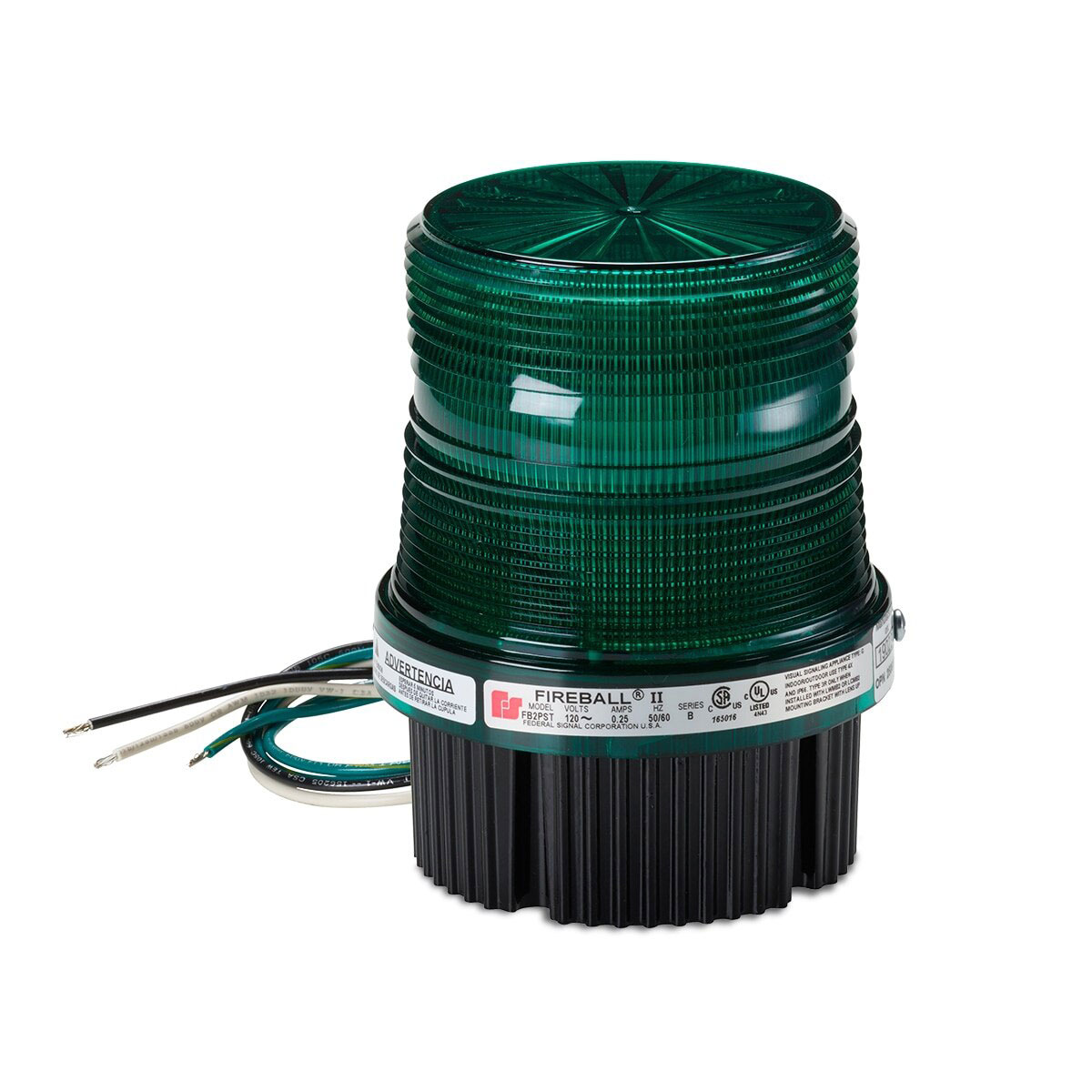 Federal Signal FB2LED-120-240G Fireball LED Light 120-240VAC Green ...