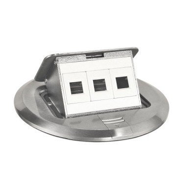 Southwire FBCVSS-3D-KIT Garvin Brushed Stainless Finish Floor Box Kit ...