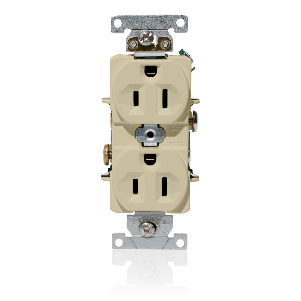 Leviton C5262-I Duplex Receptacle Outlet Indented Face 125V NEMA 5-15R ...
