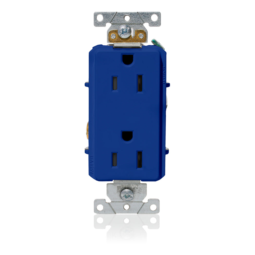 Leviton 16252-BU Decora Plus Duplex Receptacle Outlet — Lighting Supply