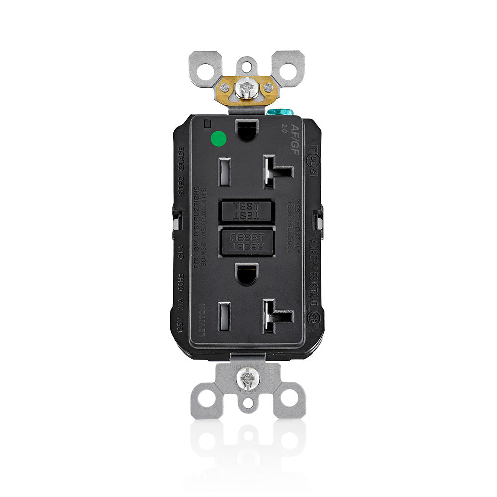 Leviton AGTR2-HGE 20A 125V Dual Function AFCI/GFCI Receptacle ...