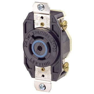 Leviton 2510 120/208V NEMA L21-20R Flush Mount Locking Receptacle ...
