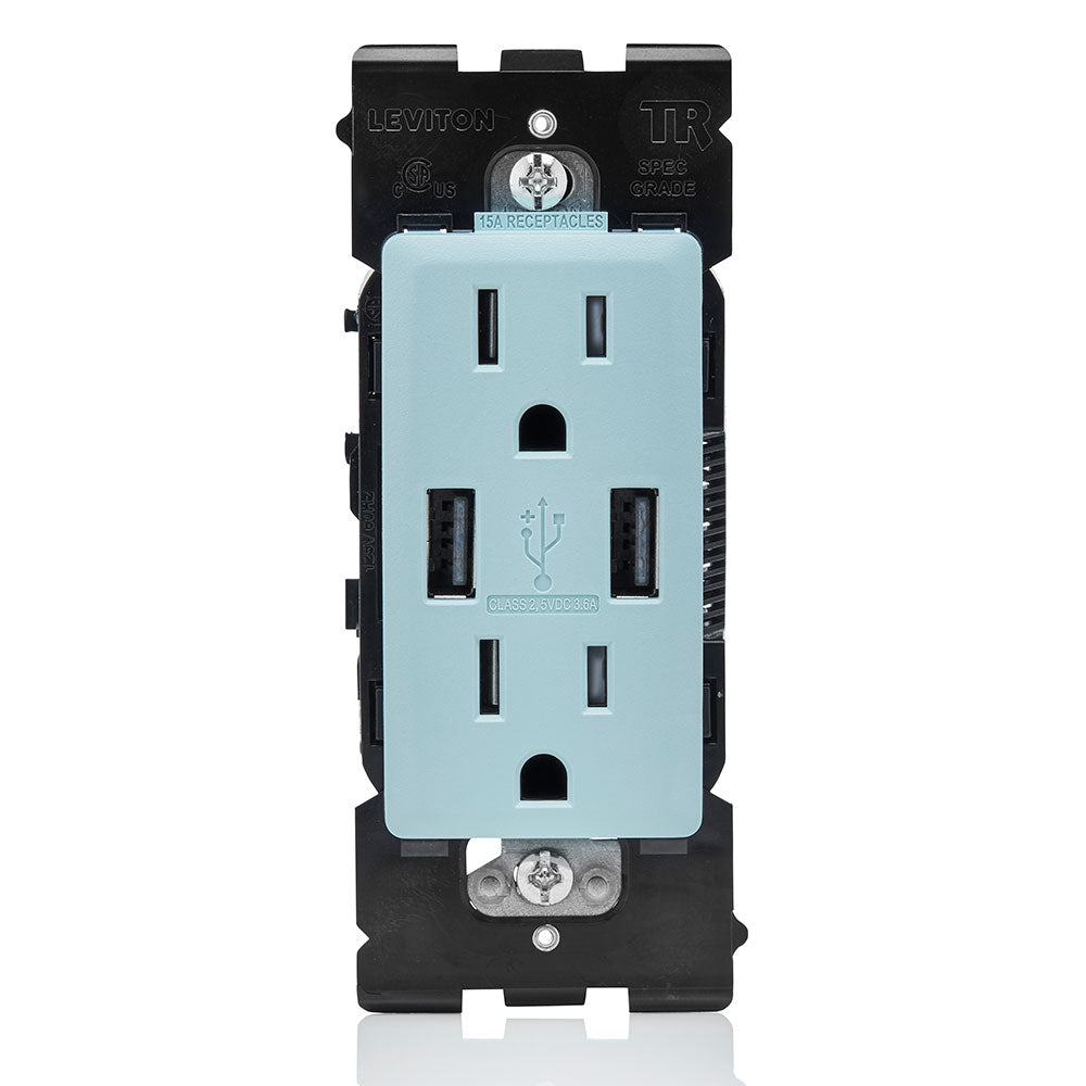 Leviton RUAA1-SE Combination Duplex Receptacle/Outlet And USB Charger ...