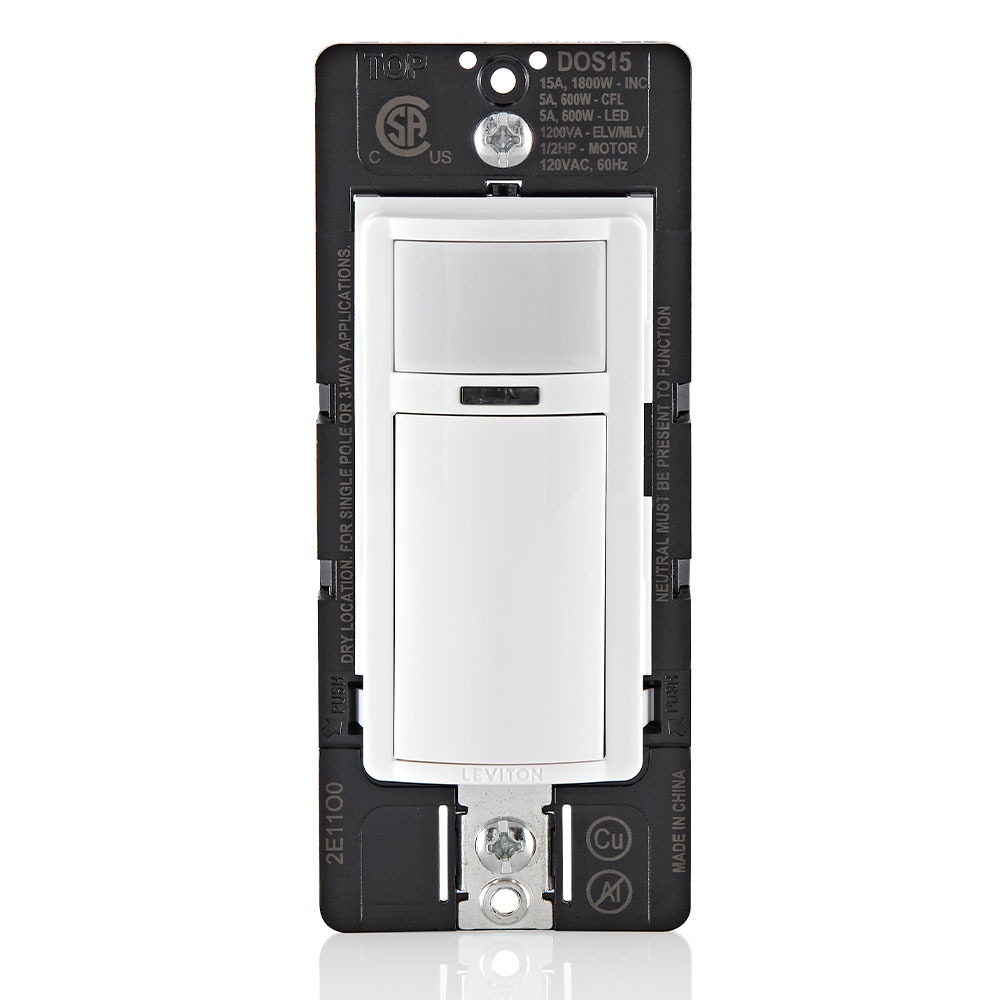 Leviton DOS15-1LZ Decora Occupancy Motion Sensor In-Wall Switch ...