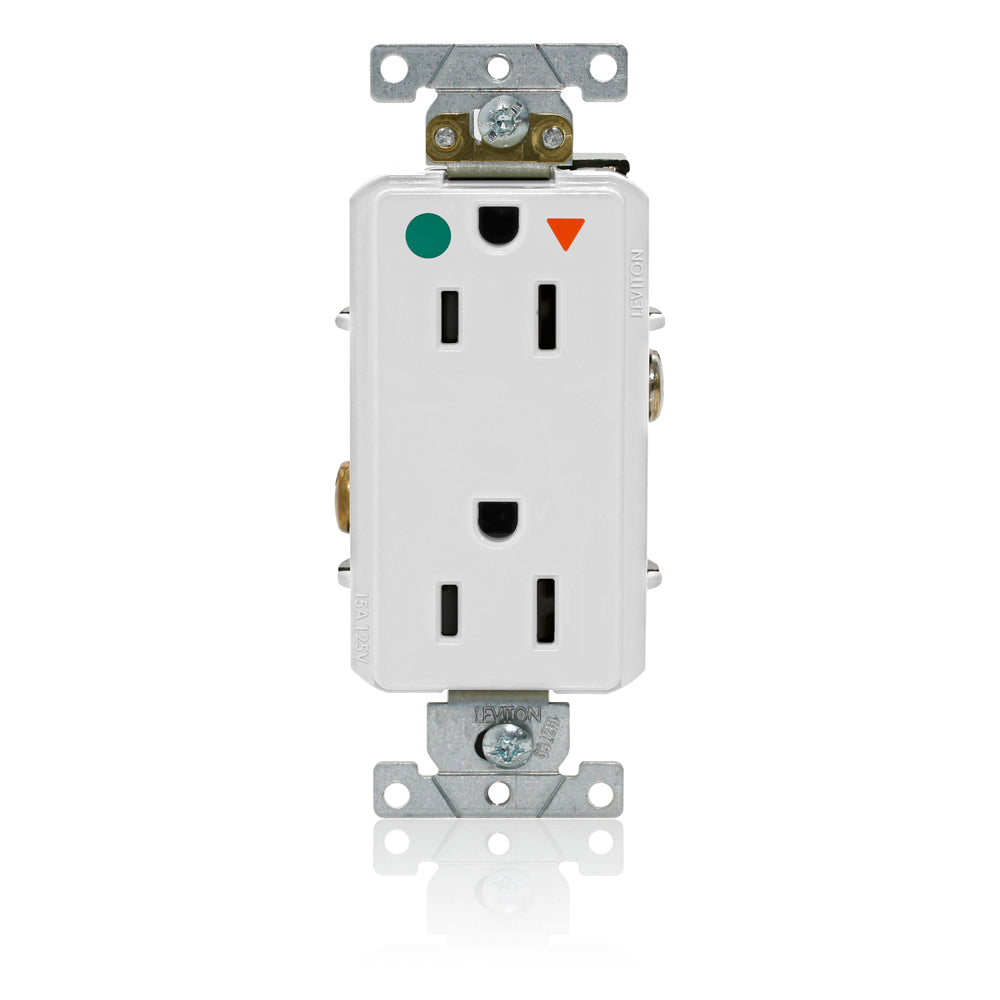Leviton D8200-IGW Decora Plus Isolated Ground Duplex Receptacle Outlet ...